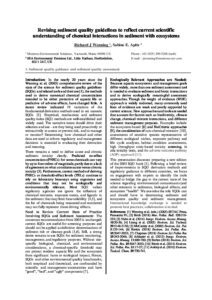 52. Revising sediment quality guidelines to reflect current scientific understanding of chemical ...